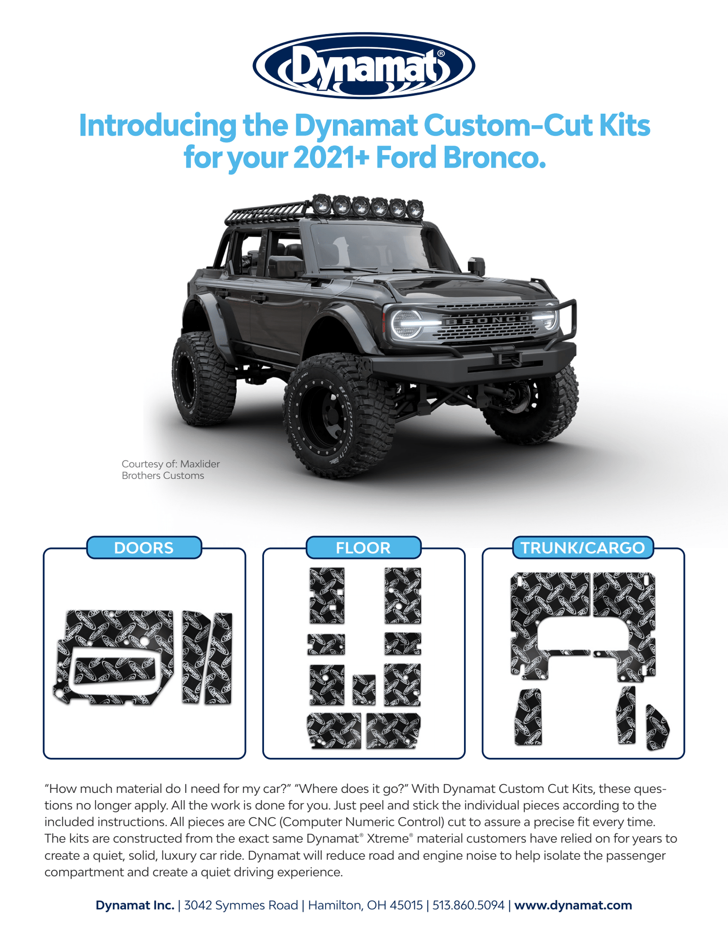 Dynamat Xtreme 2021+ Ford Bronco Door Kit - 4 Door – MaxliderBros
